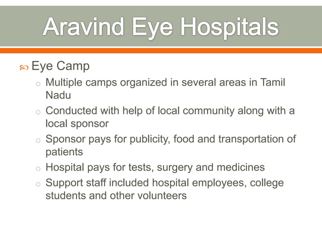 Aravind Eye Hospitals | PPT