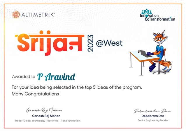 Aravind_Palani_Srijan_TechEvent_2023_Winner.pdf