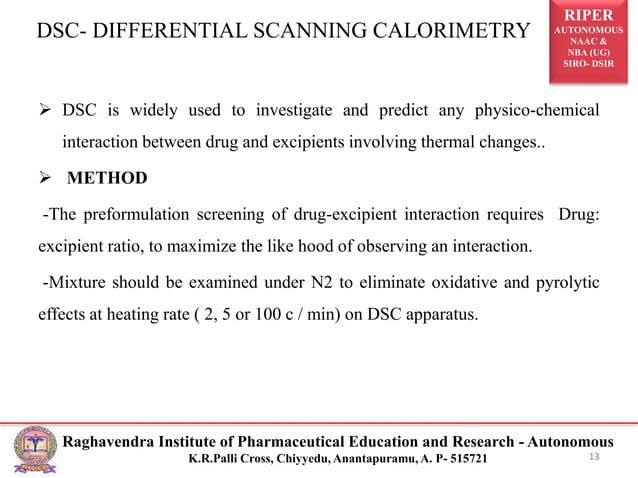 Methods of Determination for Drug-Excipient Compatibility Studies ...