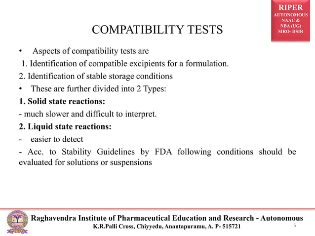Methods of Determination for Drug-Excipient Compatibility Studies ...