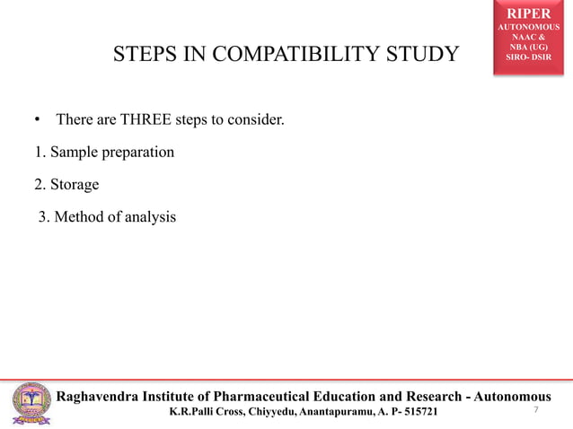 Methods of Determination for Drug-Excipient Compatibility Studies ...