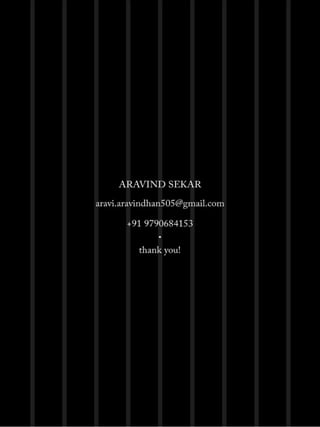 Aravind sekar portfolio | PPTX