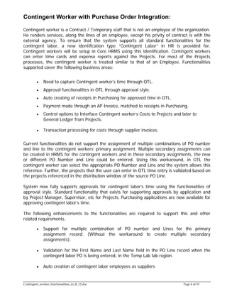 Oracle Contingent Worker setup | PDF