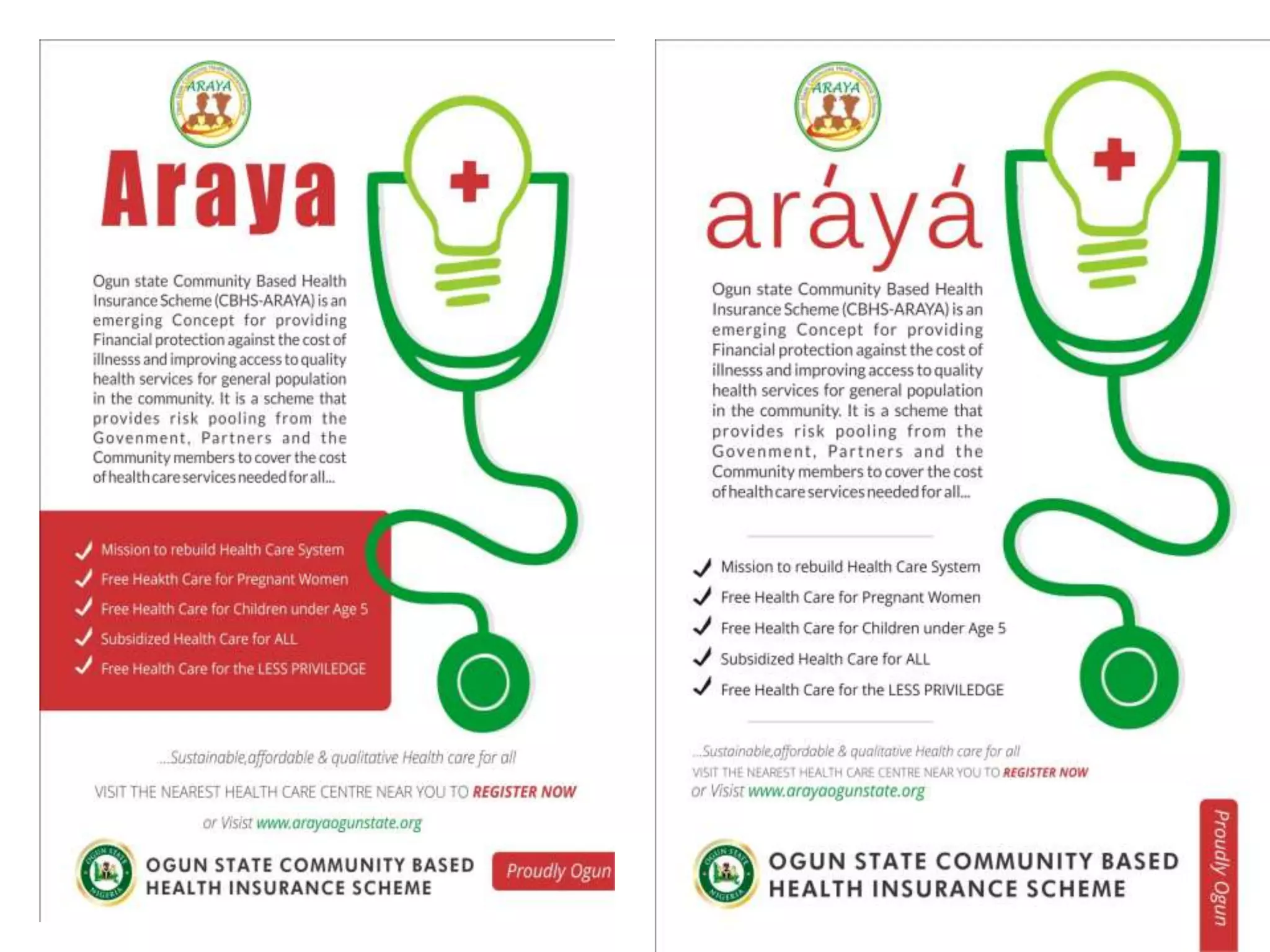 ARAYA COMMUNITY BASED HEALTH INSURANCE SCHEME POSTERS SOCIAL CAMPAIGN ...
