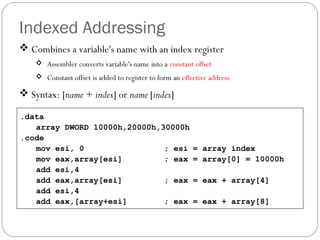 Arrays and addressing modes | PPT