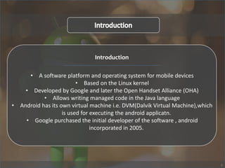 INTRODUCTION TO ANDROID | PPT