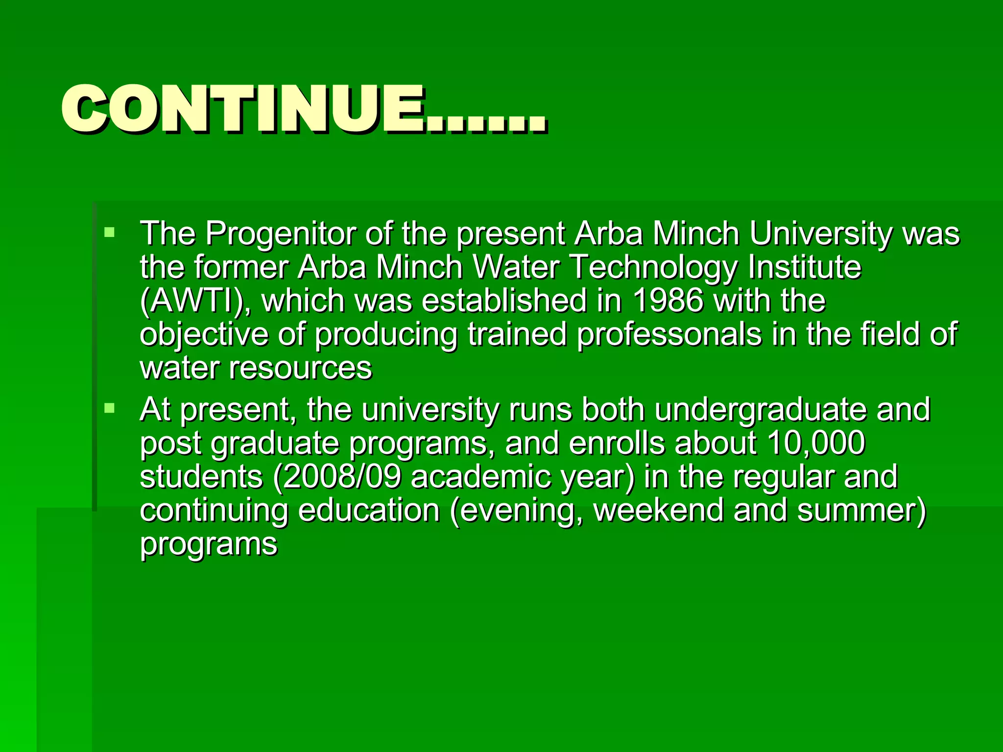 Arbaminch University (Amu) | PPT