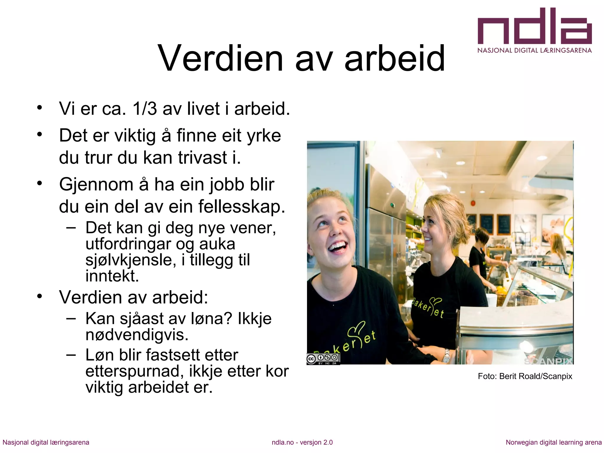 Arbeid og arbeidsmiljø presentasjon nn | PPT
