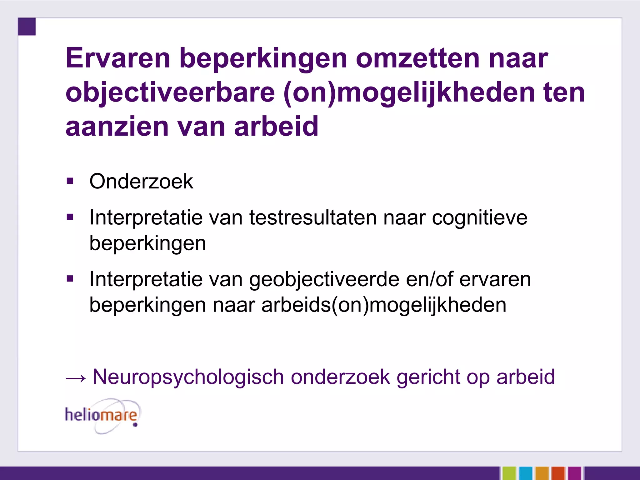Arbeidsintegratie (Deel Nah) Nspoh | PPTX