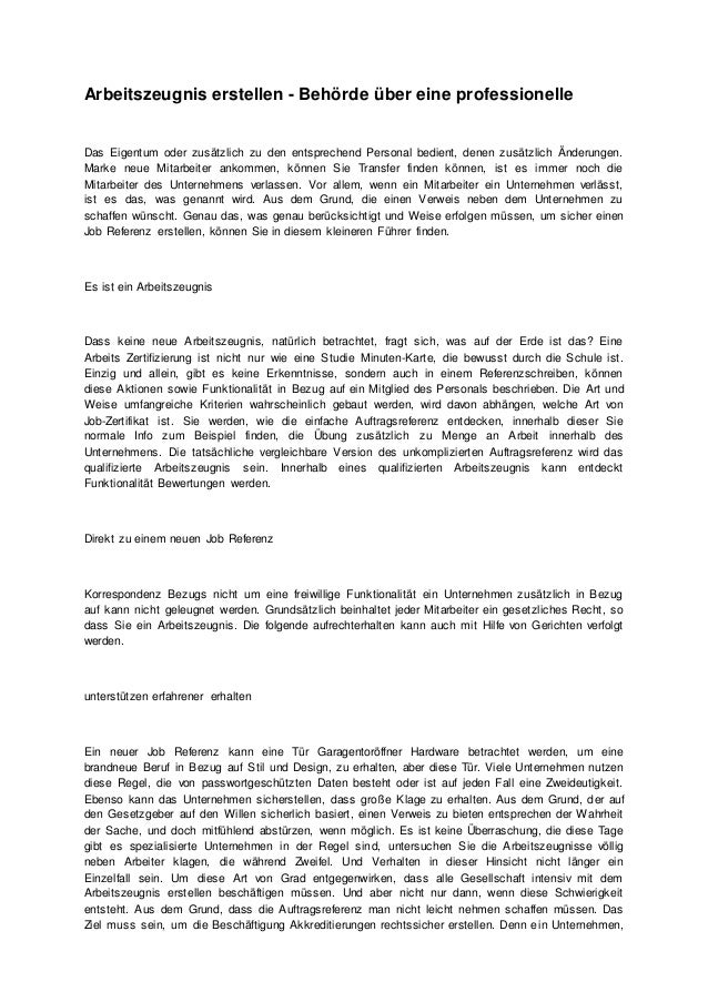 Arbeitszeugnis erstellen