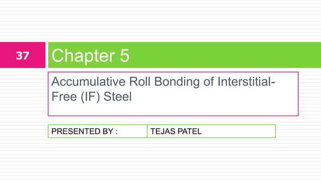 Introduction to Accumulative Roll Bonding | PPT