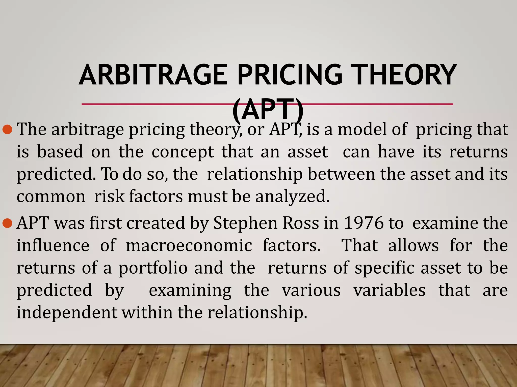 ARBITRAGE PRICING THEORY.pptx