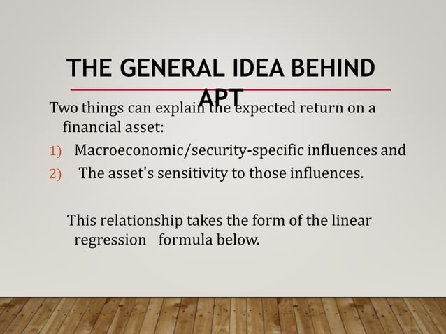 Arbitrage Pricing Theory Pptx