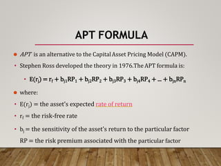 ARBITRAGE PRICING THEORY.pptx
