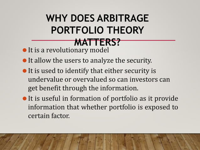 Arbitrage Pricing Theory Pptx