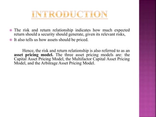 ARBITRAGE PRICING THEORY AND MULTIFACTOR MODELS.ppt