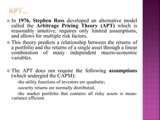 ARBITRAGE PRICING THEORY AND MULTIFACTOR MODELS.ppt