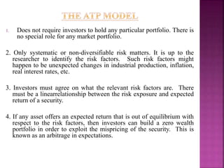 ARBITRAGE PRICING THEORY AND MULTIFACTOR MODELS.ppt