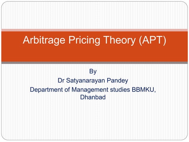 Arbitrage pricing theory (apt) | PPTX | Stocks and Bonds | Personal ...