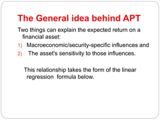 Arbitrage pricing theory (apt) | PPTX