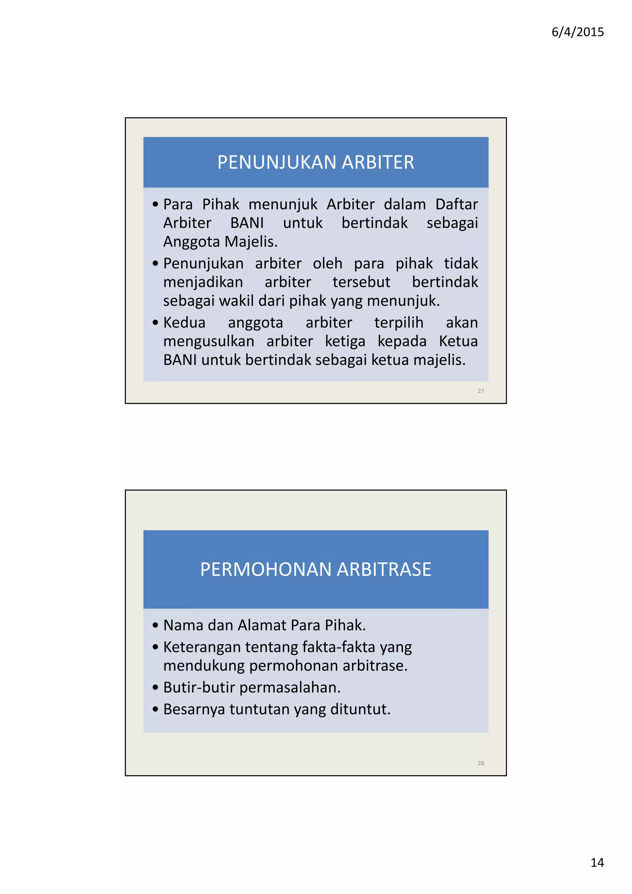 ARBITRASE By Badan Arbitrase Nasional Indonesia | PDF