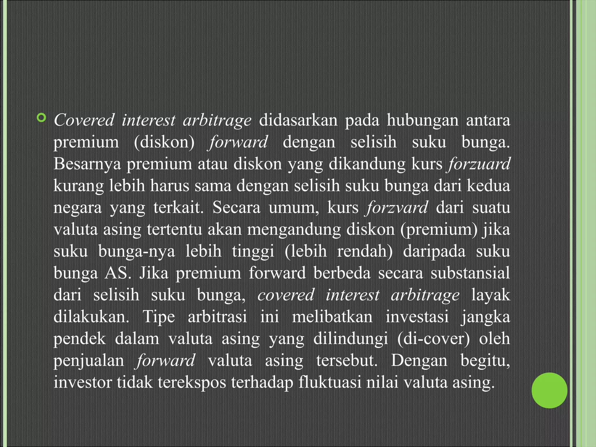 Arbitrasi internasional dan paritas suku bunga | PPT