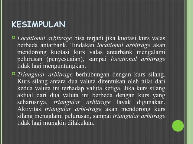 Arbitrasi internasional dan paritas suku bunga | PPT