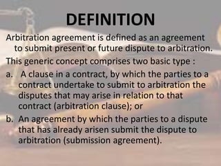 Arbitration agreement | PPTX