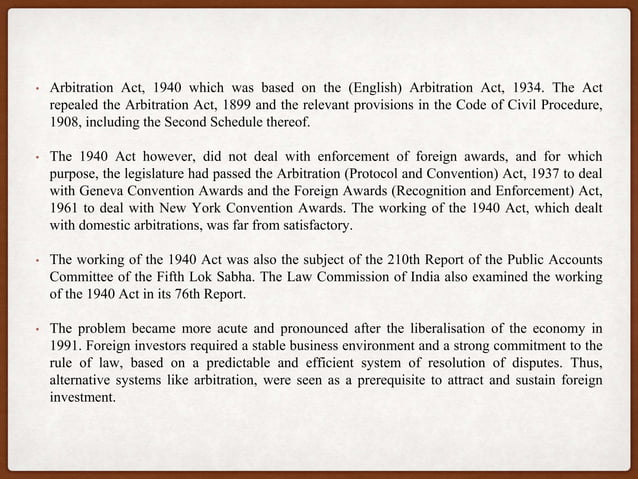Arbitration and Conciliation Act | PPTX | Law