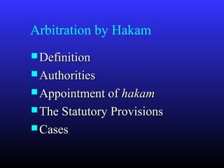 Arbitration by hakam | PPT