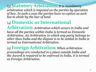 Arbitration & its types | PPTX