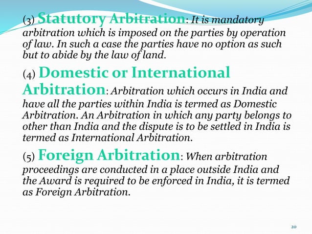 Arbitration & its types | PPTX | Law