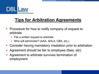 Arbitration of Employment Claims: The Basics | PPTX