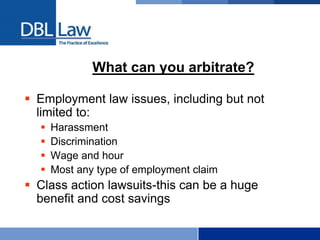 Arbitration of Employment Claims: The Basics | PPTX