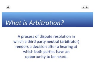 Arbitration processpt1 | PPT