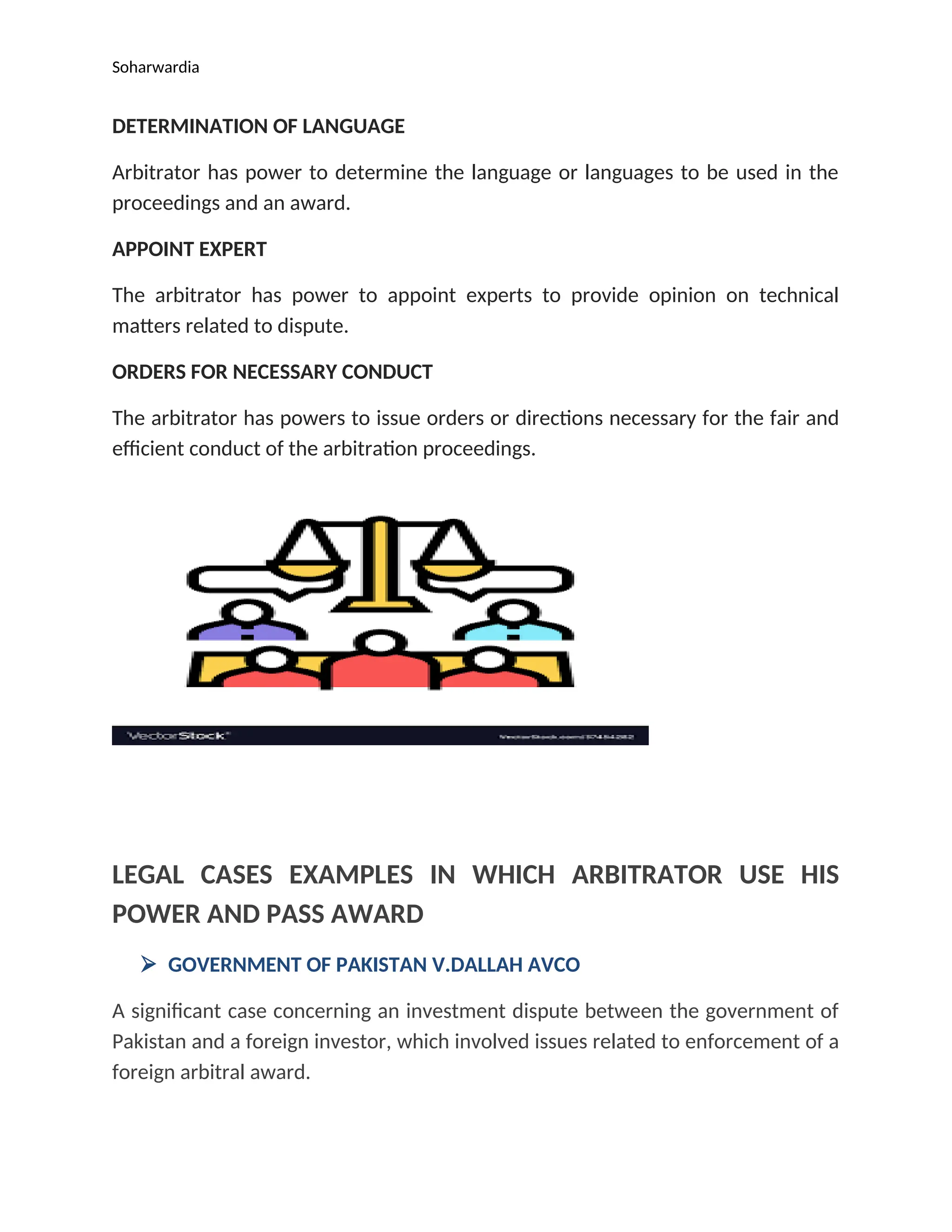 introduction to ARBITRATOR POWERS and brief detail on it | DOCX