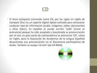 UNIDADES Y DISCOS OPTICOS | PPTX