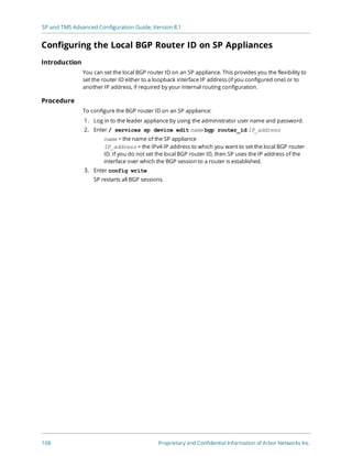 Arbor Networks SP and TMS Advanced Configuration Guide | PDF