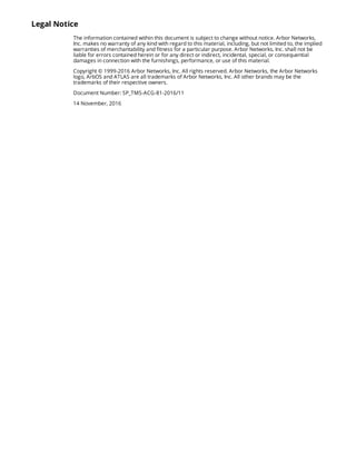 Arbor Networks SP and TMS Advanced Configuration Guide | PDF