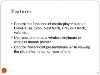 Arc application remote control using bluetooth | PPTX