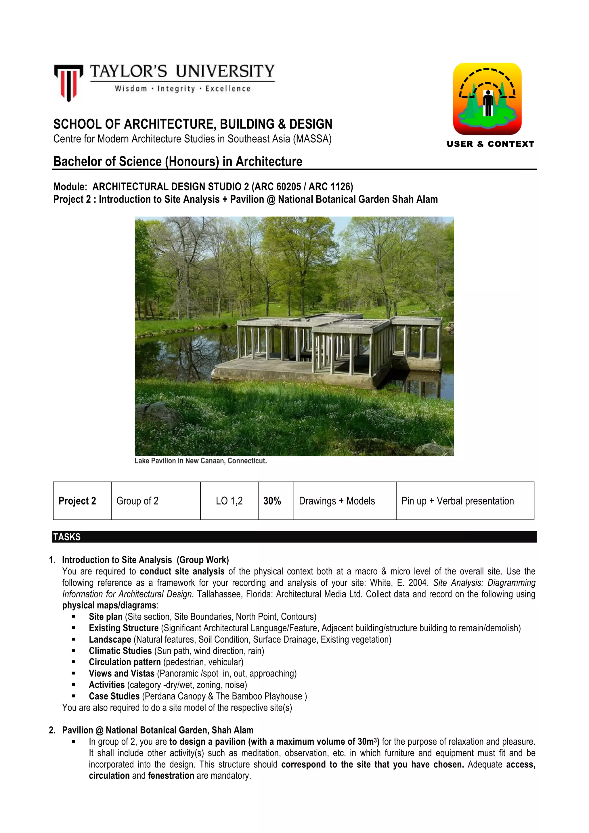 Arc1126 project 2 pavilion @ national botanical garden shah alam (1) | PDF