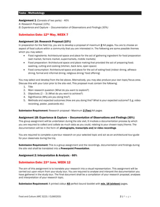 SEM 5 : PROJECT 1 FOOD & CULTURE | PDF