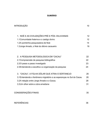 Arca de noé no romance cacau um leitura metafórica | PDF