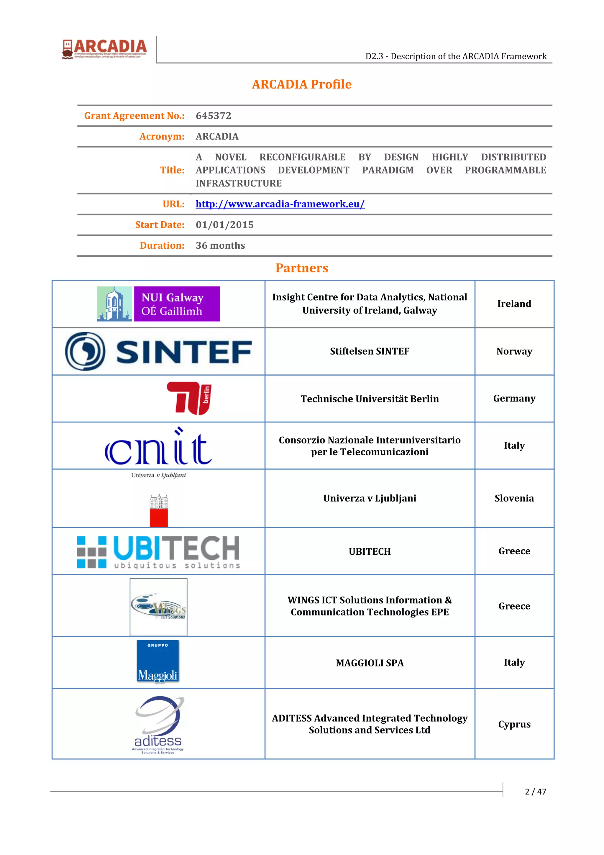 Definition of the ARCADIA project framework | PDF | Computer Software and Applications | Computing