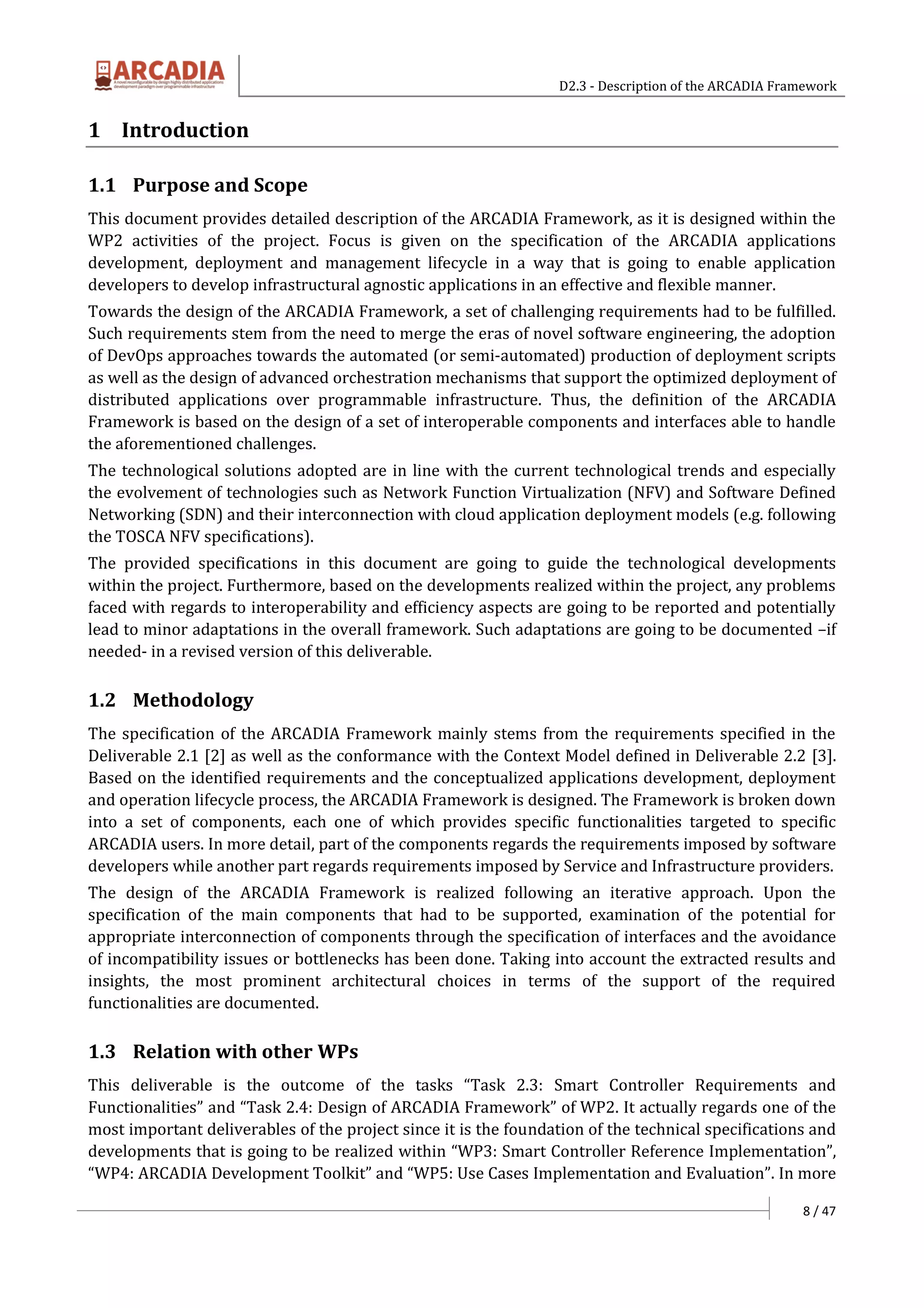 Definition of the ARCADIA project framework | PDF | Computer Software ...