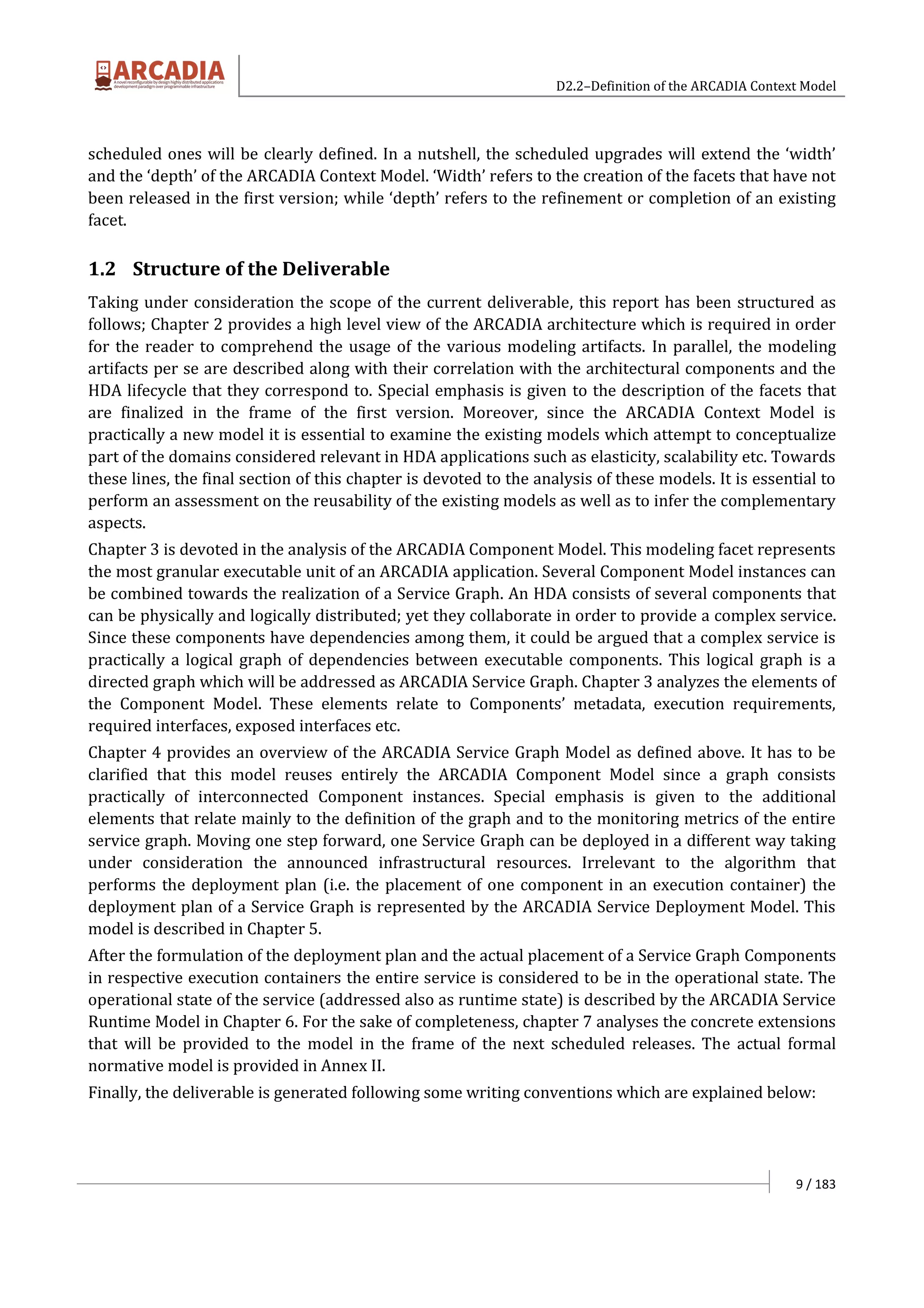 Definition of the ARCADIA project context model | PDF