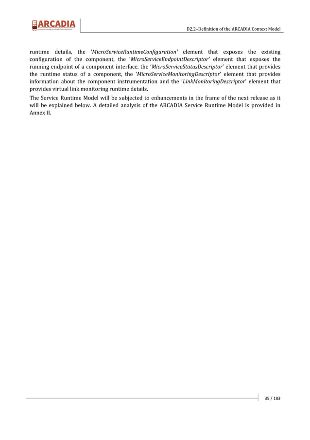 Definition of the ARCADIA project context model | PDF