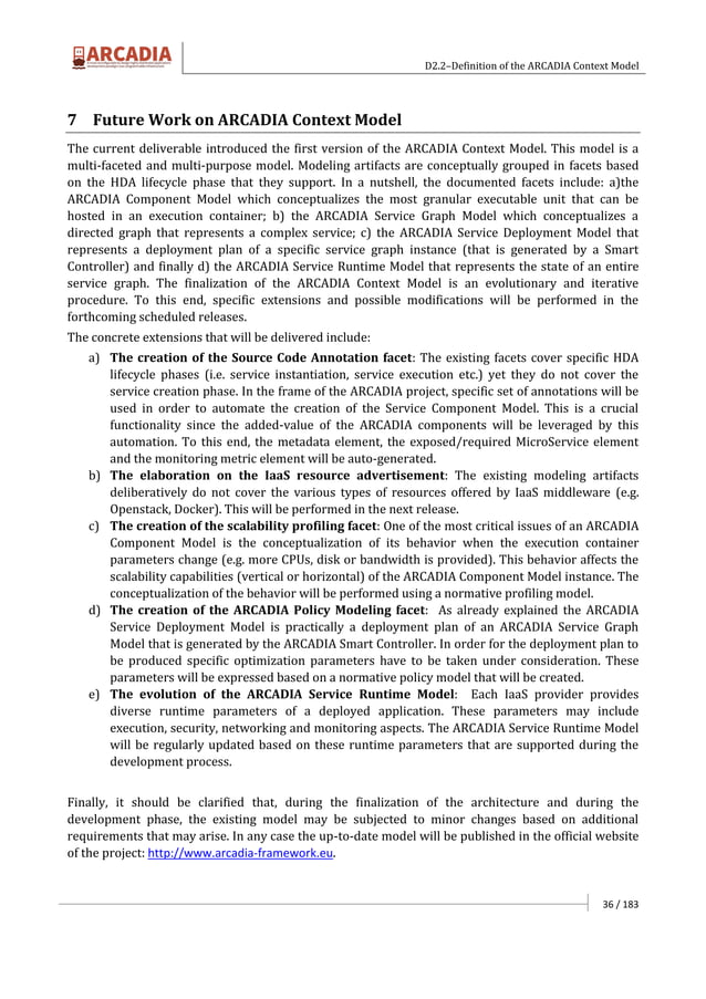 Definition of the ARCADIA project context model | PDF