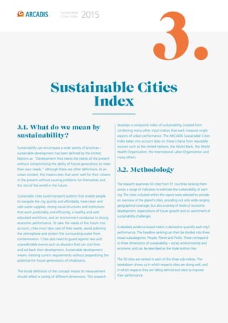 Sustainable Cities Index 2015 - Arcadis report | PDF