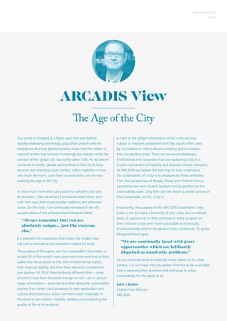Sustainable Cities Index 2015 - Arcadis report | PDF